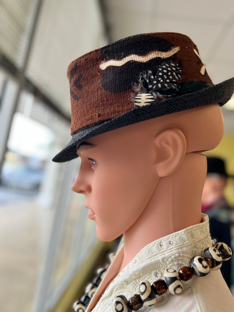 Short Brim Mudcloth Fedora,africanfedora/women Fedora/mudcloth Fedora ...