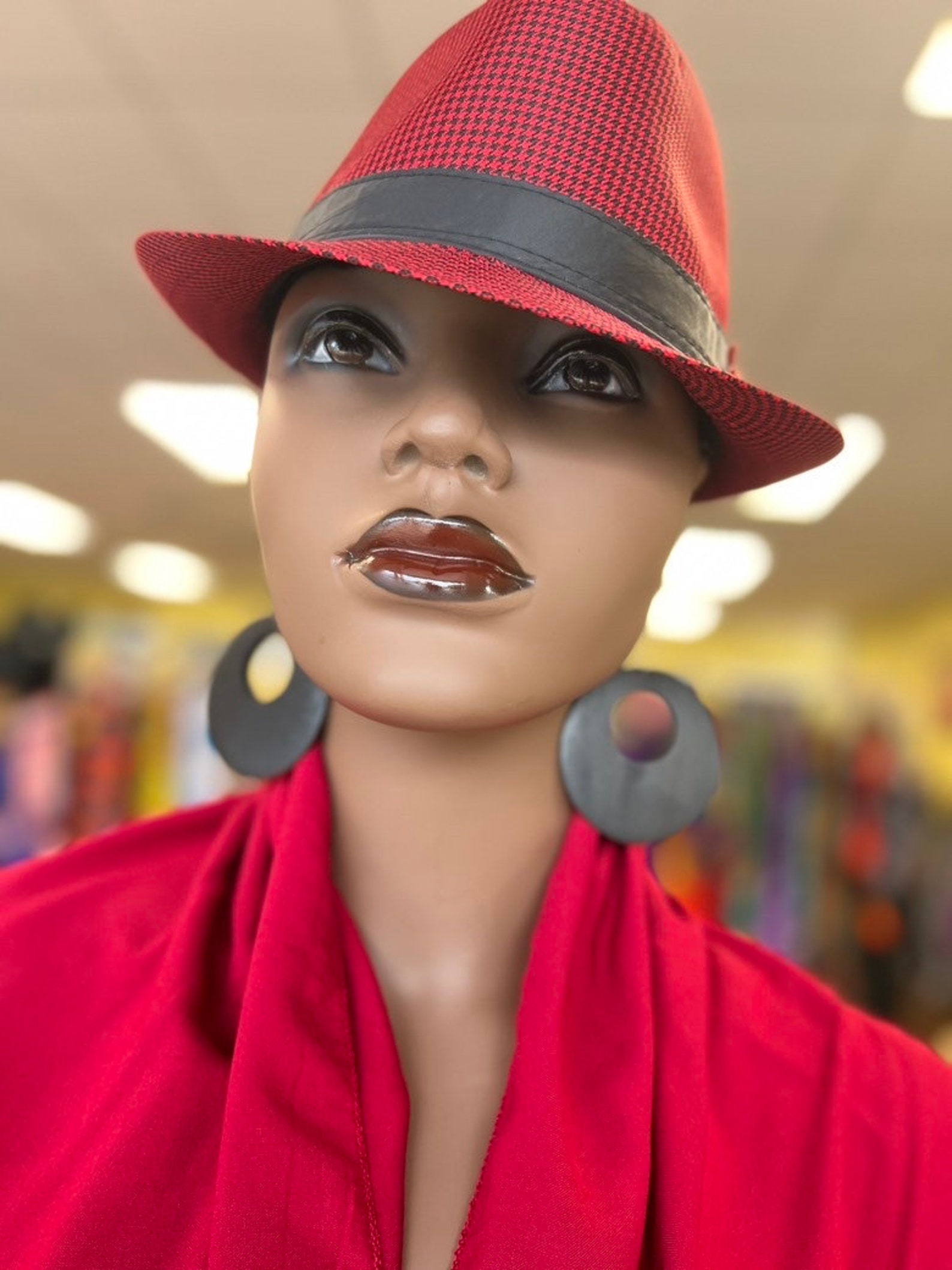 Red and Black Cowrie Men Fedora/women Fedora/unisex - Etsy