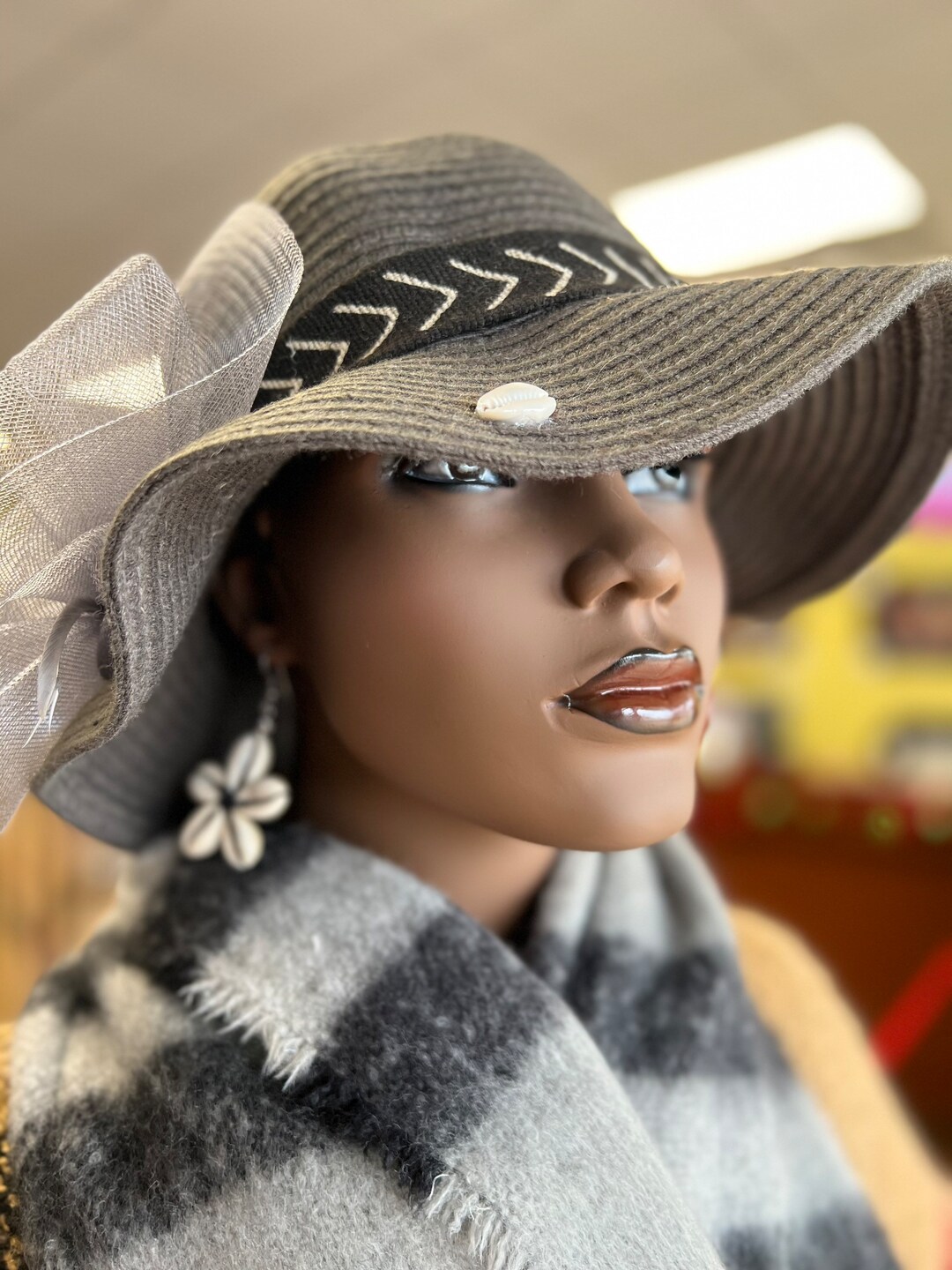 Gray African Hat/gray Church Hat/fedora Hat/mothers Day Hat/tea Hat ...
