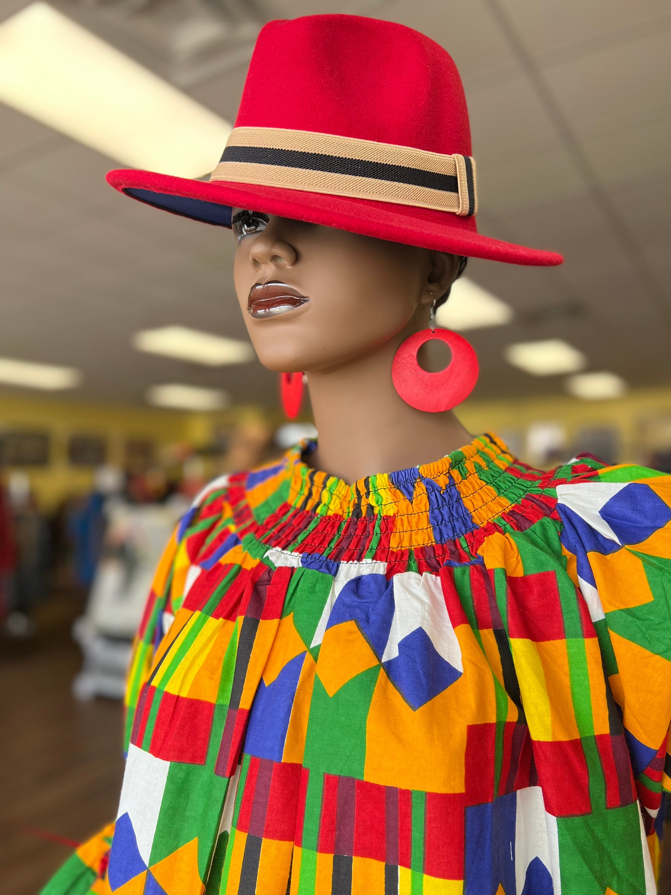 Red Wide Brim Fedora/red Fedora Hat/women Fedora/men Fedora/two Tone ...