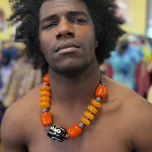 Unisex Tribal Jewelry/men African Necklace /gift for Her/african Bead ...