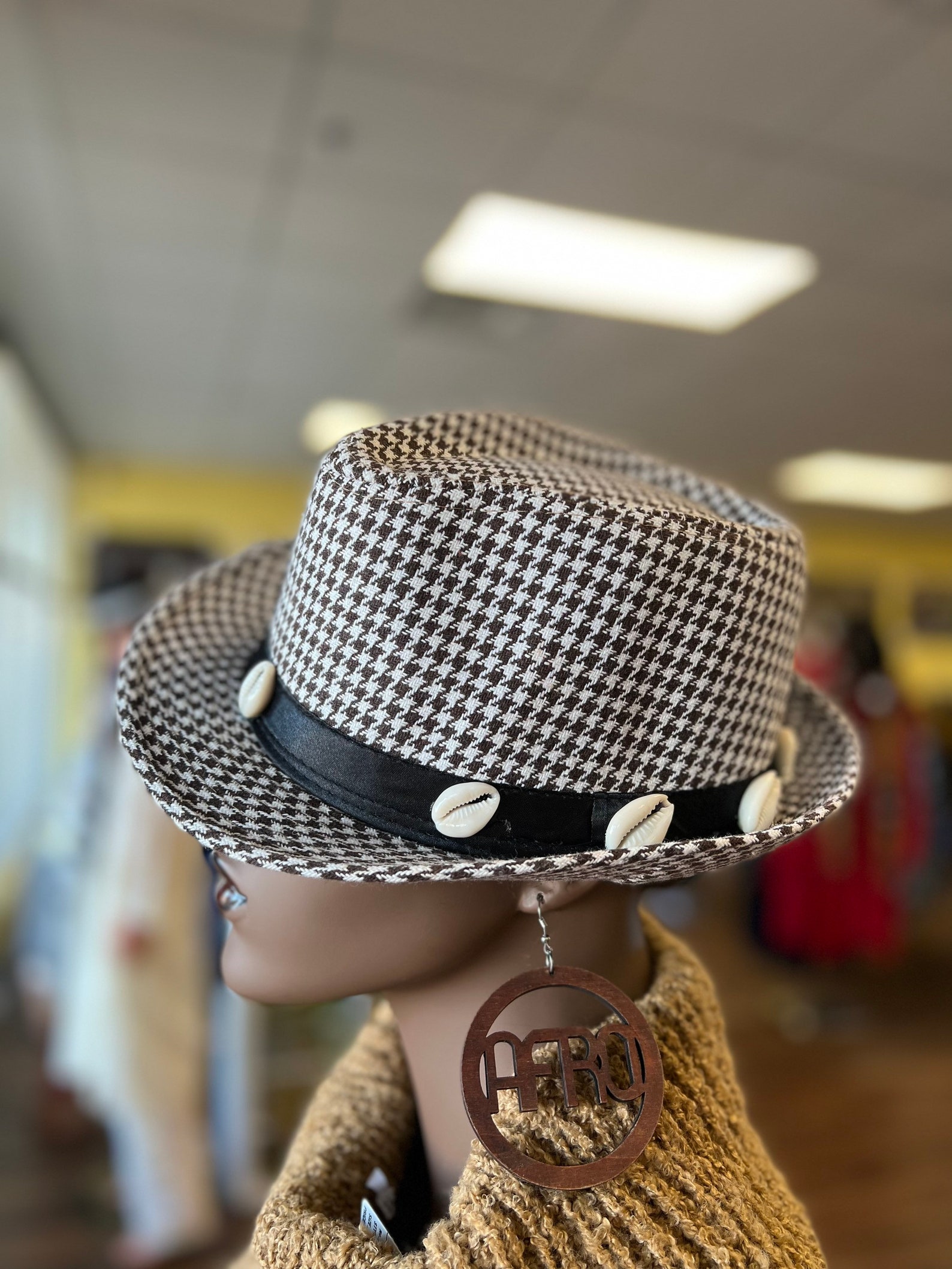 Black Brown and White Fedora/cowrie Shell Fedora/unisex Fedora/mens Hat ...
