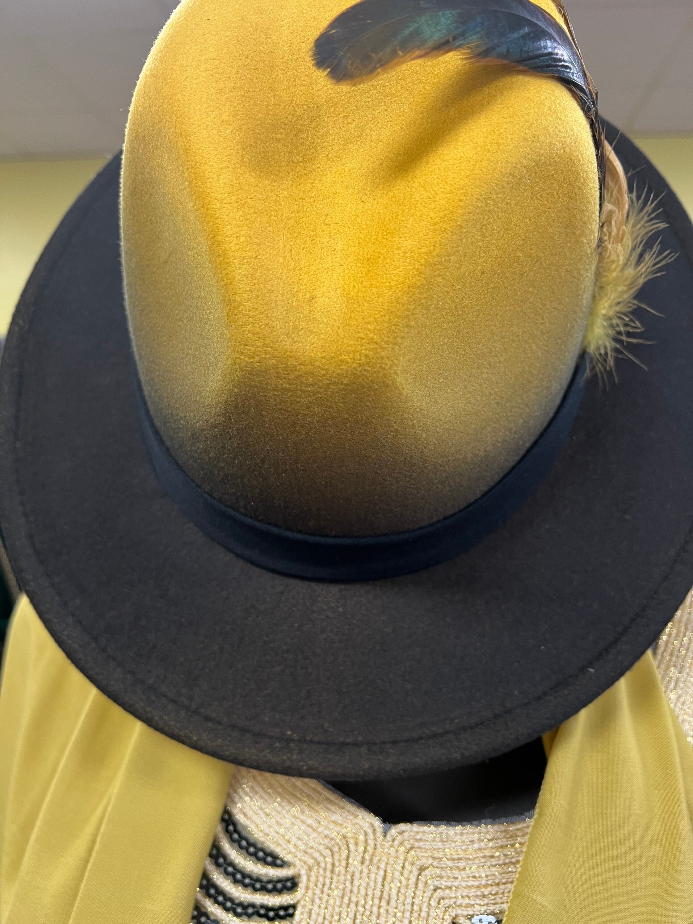 Winter Fedora Black and Gold Fedora Hat/ Unisex/ Men - Etsy