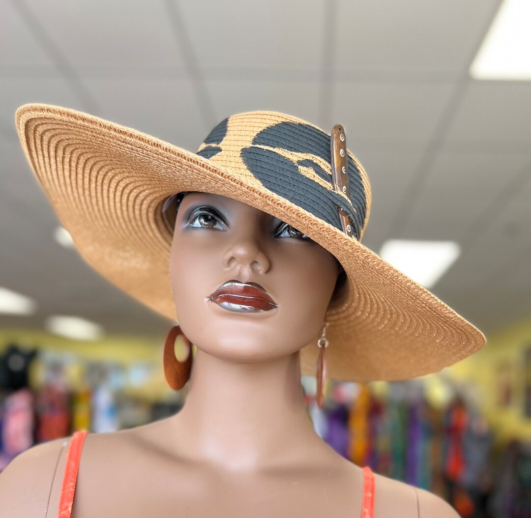 Med Brown African Hat, Cruise Hat, Tea Party Hat,spring or Summer Hat ...