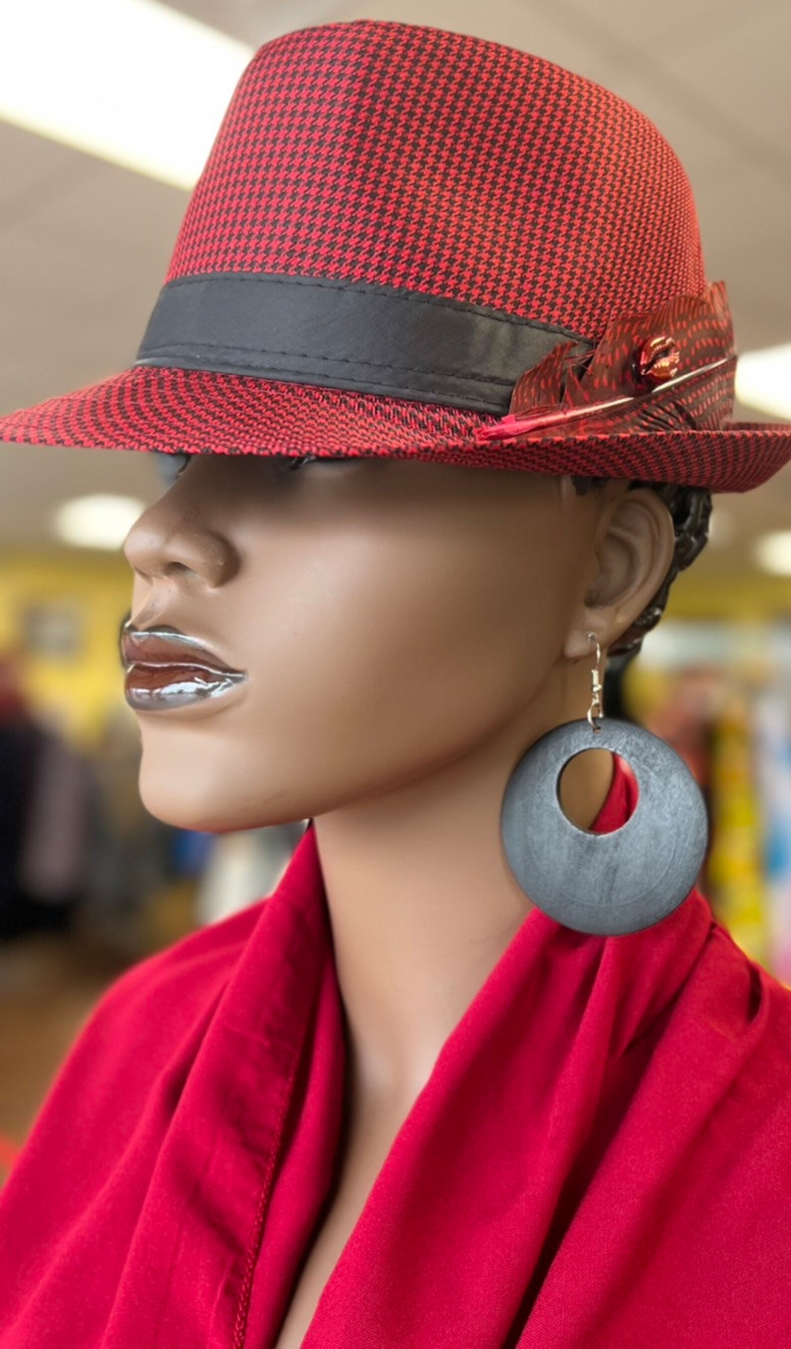 Red and Black Cowrie Men Fedora/women Fedora/unisex - Etsy