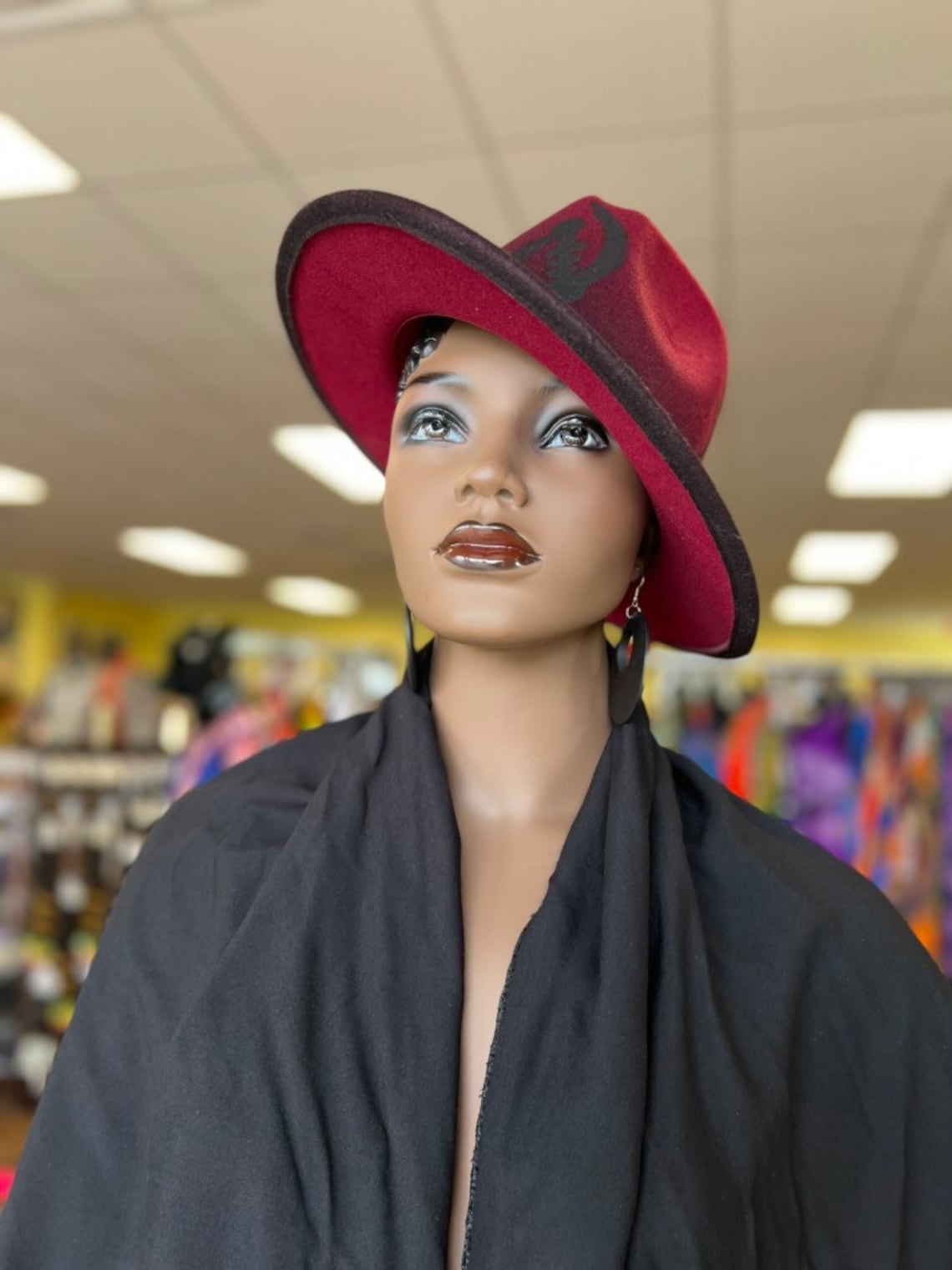 African Burdgend and Red Fedora Fedora Hat Ethnic Fedora - Etsy