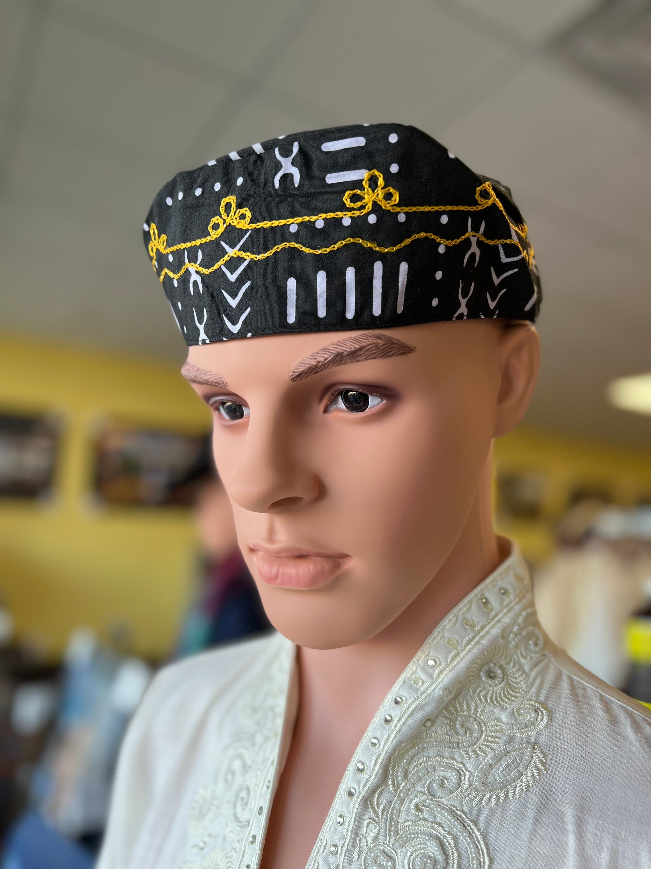 Kente Kufi, African Pillbox Hat, African Print Hat, Men Hat, Ethnic Hat ...