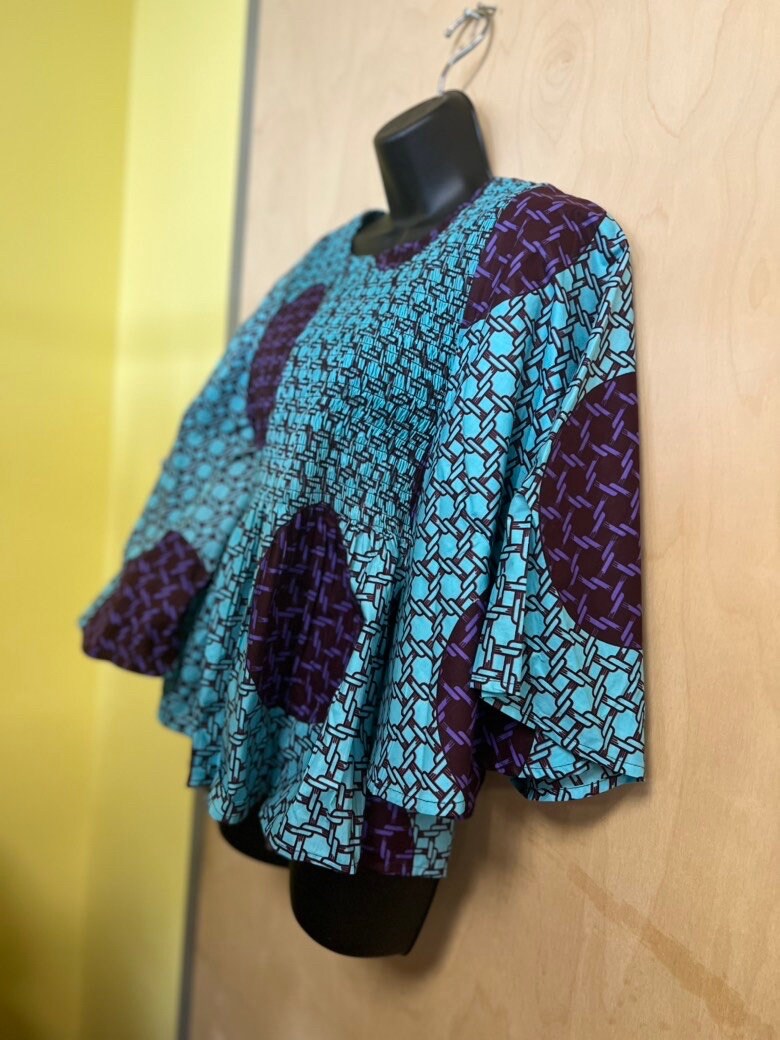 African Blouse, Women Shirt, Blue African Shirt,afrocentric Shirt,women ...