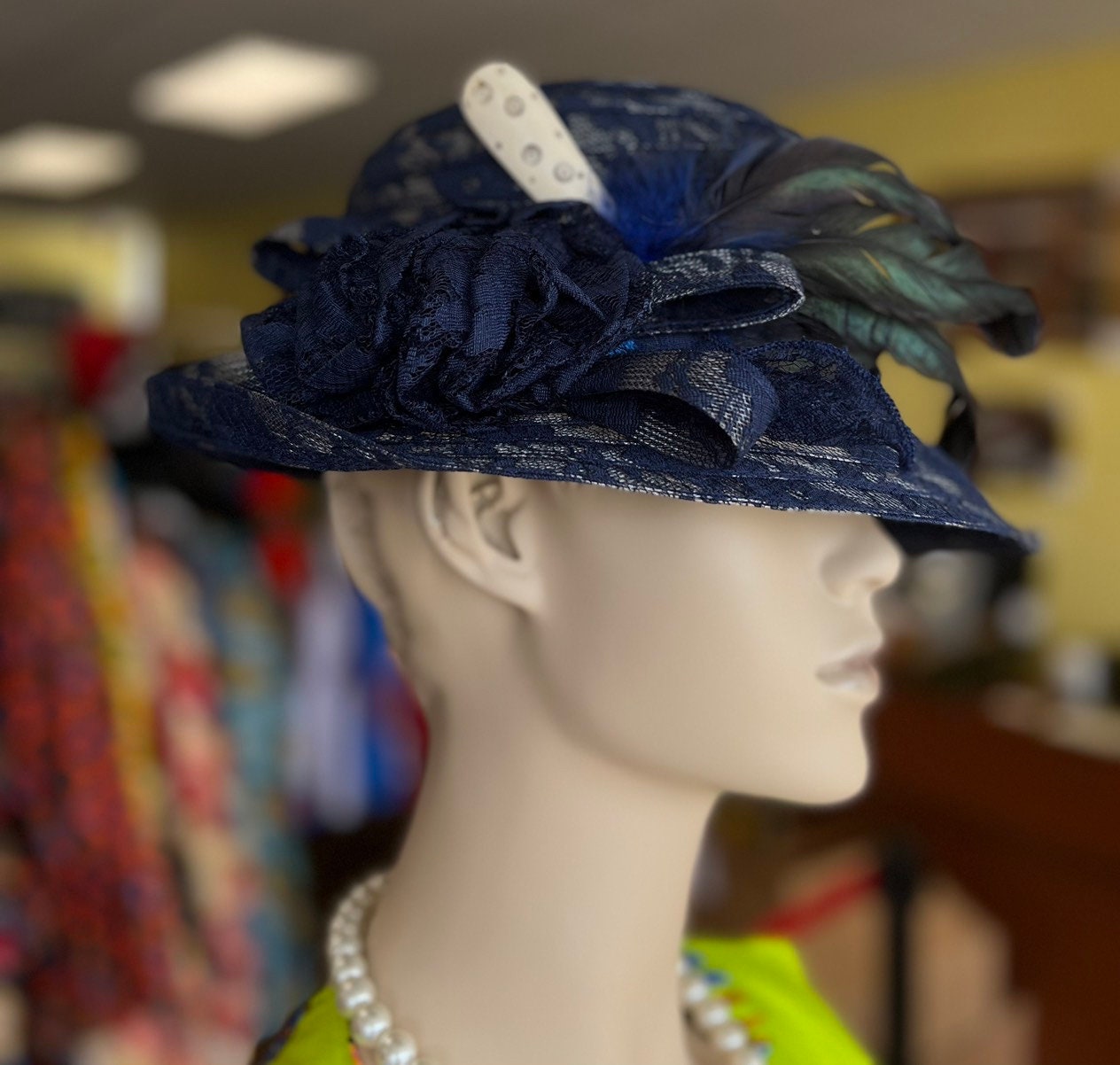 Blue Hat/blue Derby Hat /church Formal Hat/tea Party Hat/casual Holiday ...