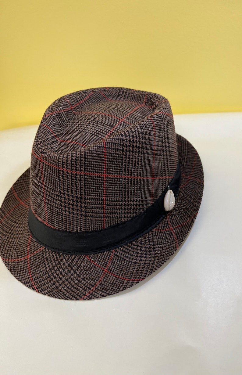 Plaid Cowrie Men Fedora/women Fedora/unisex Fedora/church Hat/golf Hat ...