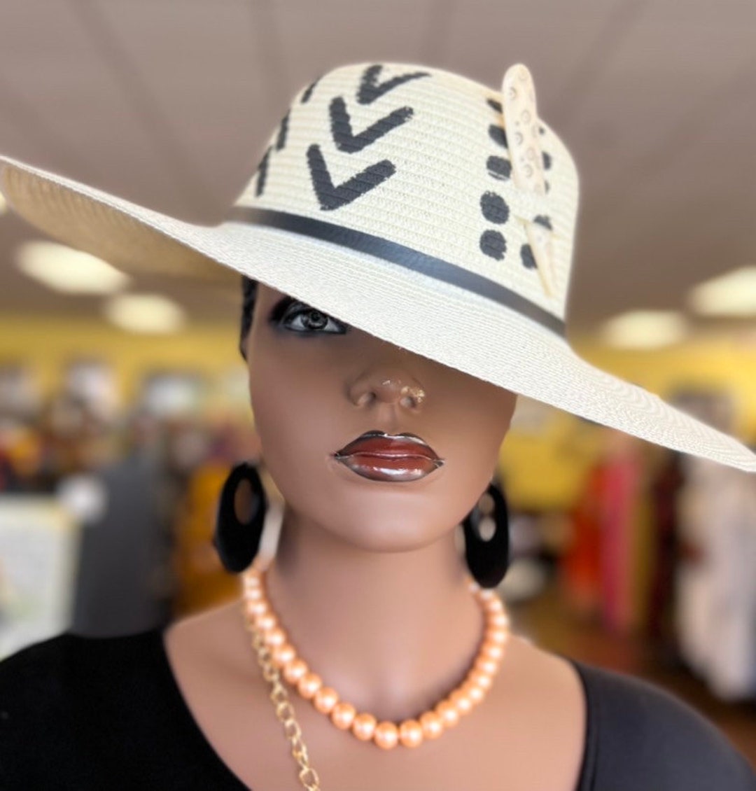 Off White African Hat, Cruise Hat, Tea Party Hat,spring or Summer Hat ...