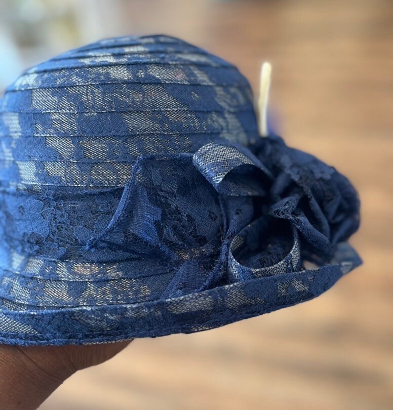 Blue Hat/blue Derby Hat /church Formal Hat/tea Party - Etsy