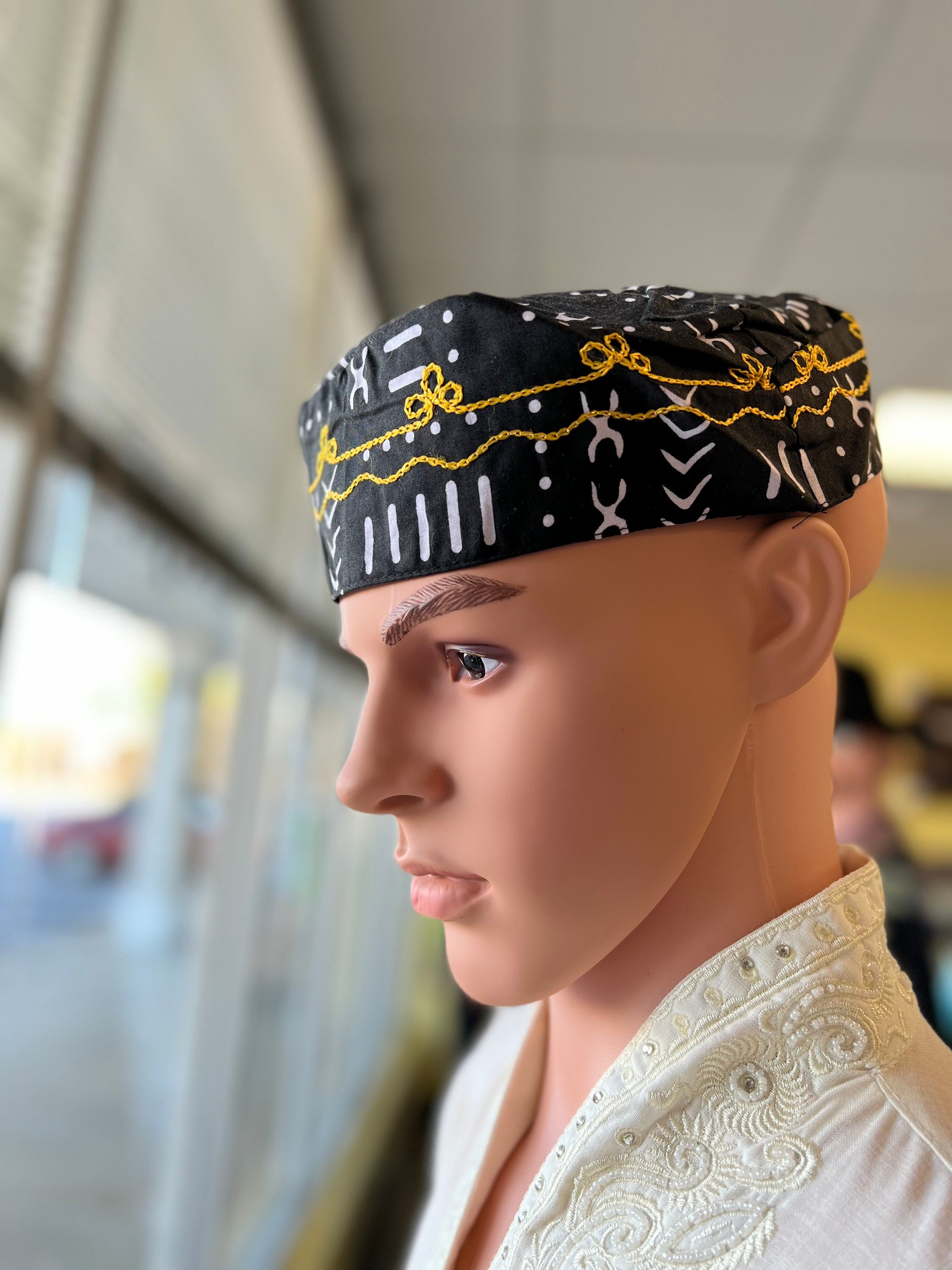 Kente Kufi, African Pillbox Hat, African Print Hat, Men Hat, Ethnic Hat ...