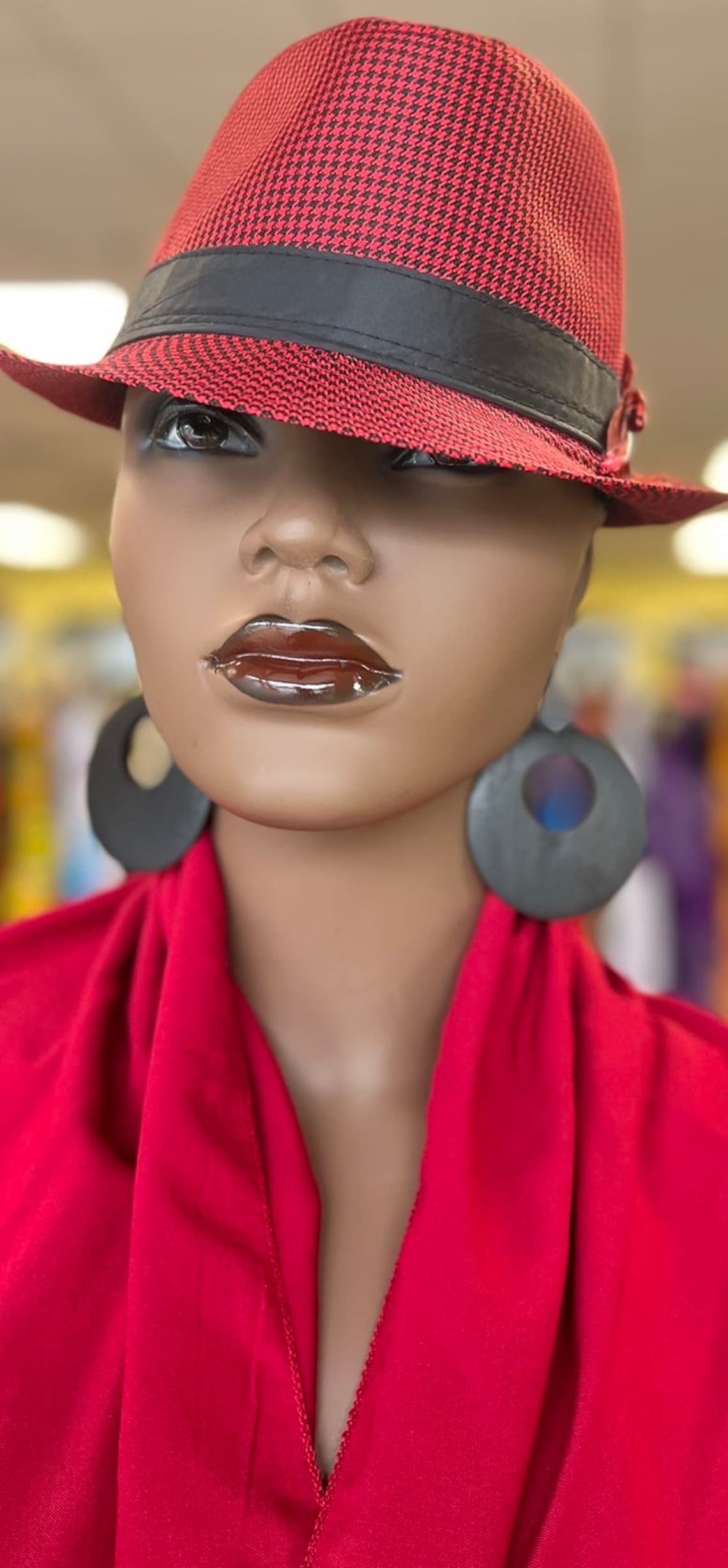 Red and Black Cowrie Men Fedora/women Fedora/unisex - Etsy