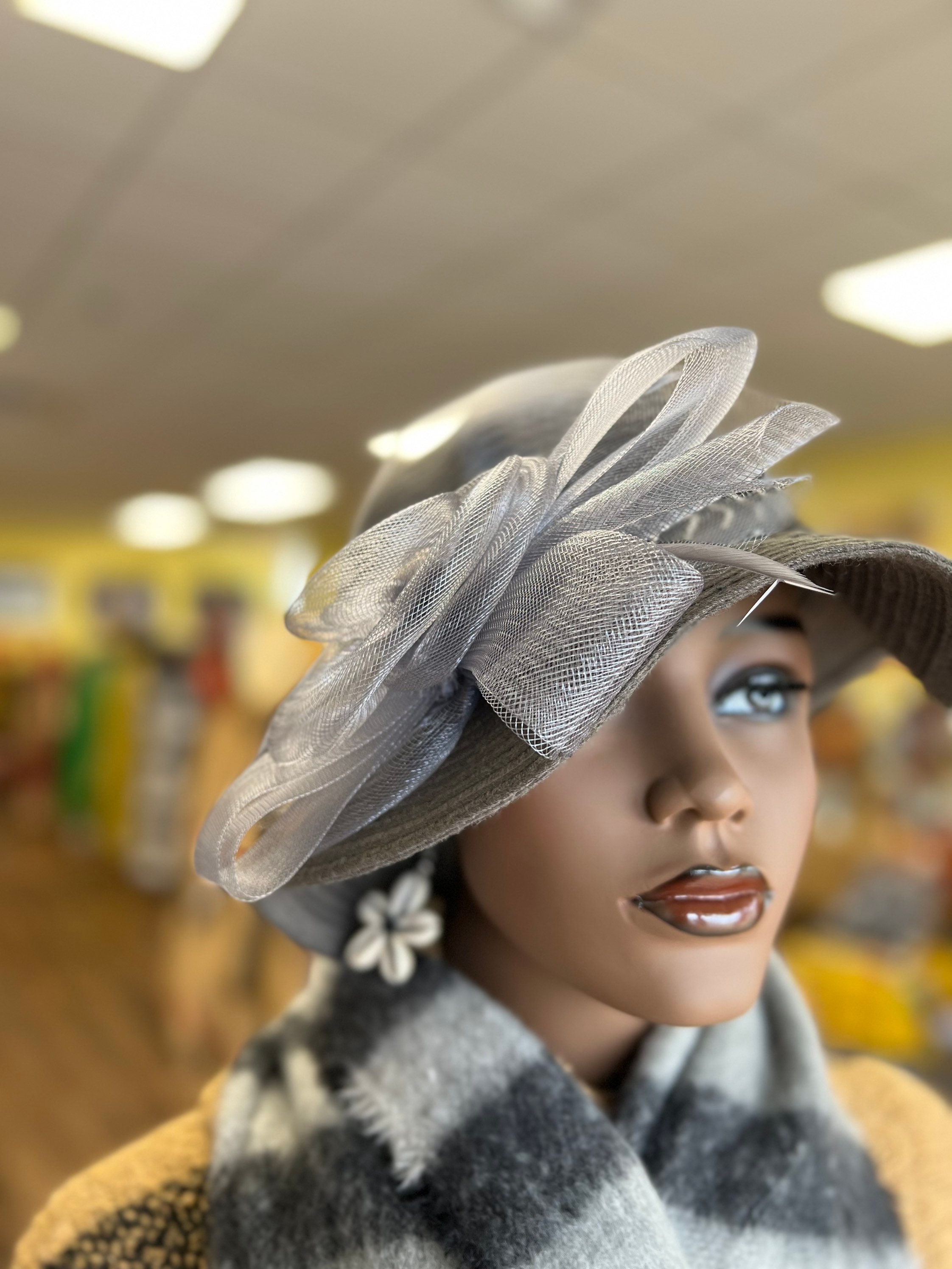 Gray African Hat/gray Church Hat/fedora Hat/mothers Day Hat/tea Hat ...