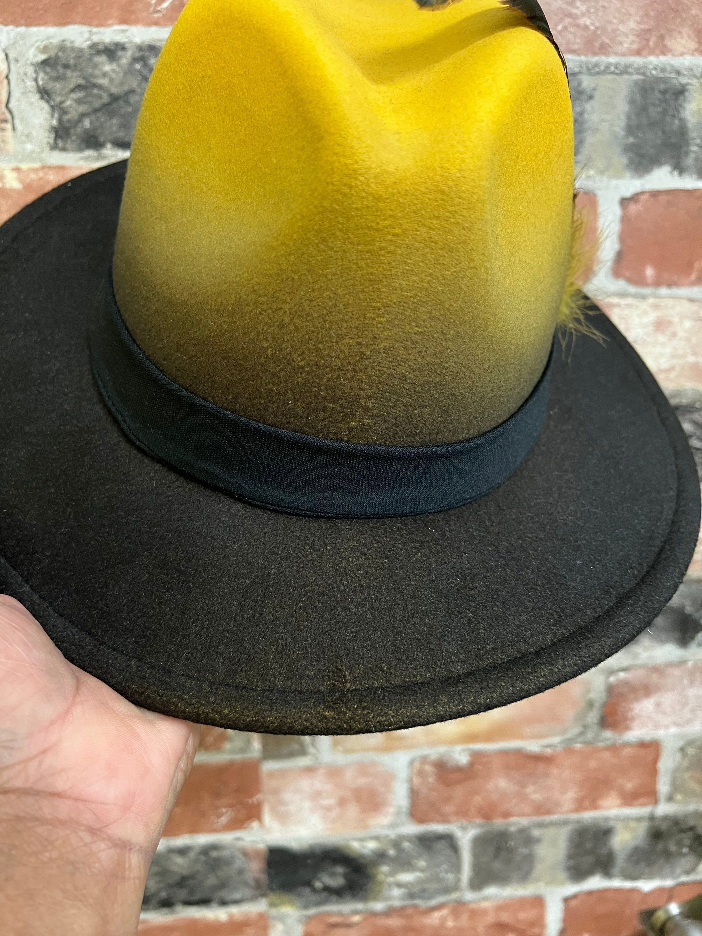 Winter Fedora Black and Gold Fedora Hat/ Unisex/ Men - Etsy