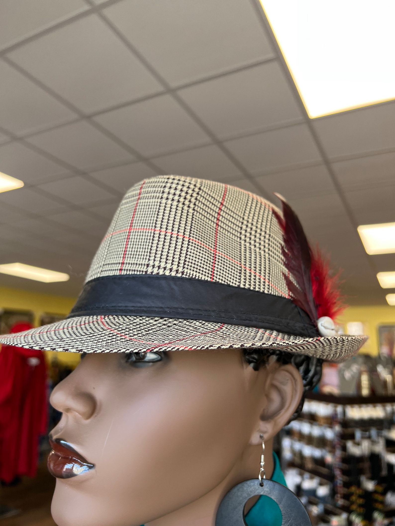 Plaid Cowrie Shell Fedora /unisex Fedora/mens Hat/ Women Hat/formal ...