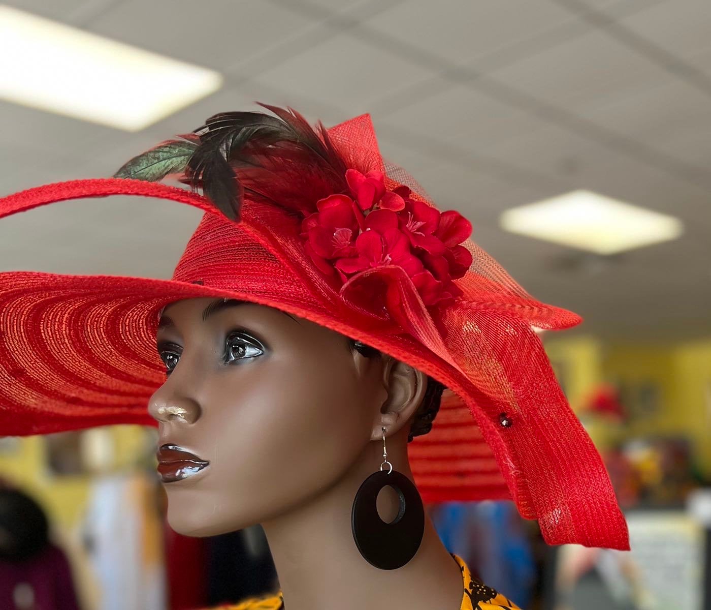 Red Church Hat /redsummer Hat/ Red Dress Hat/bridal Hat/tea - Etsy