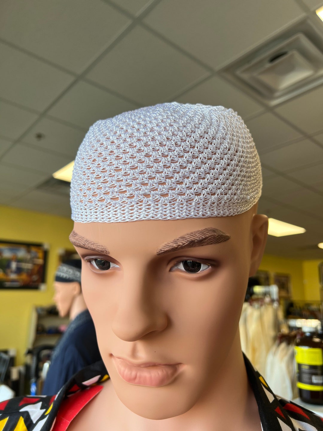 White Kufi Hat, African Hat, Unisex African Hat, Ethnic Hat, Knitted ...