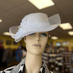 Women Day Hat, White Church Hat, Tea Party, Derby Hat, White Hat, First ...