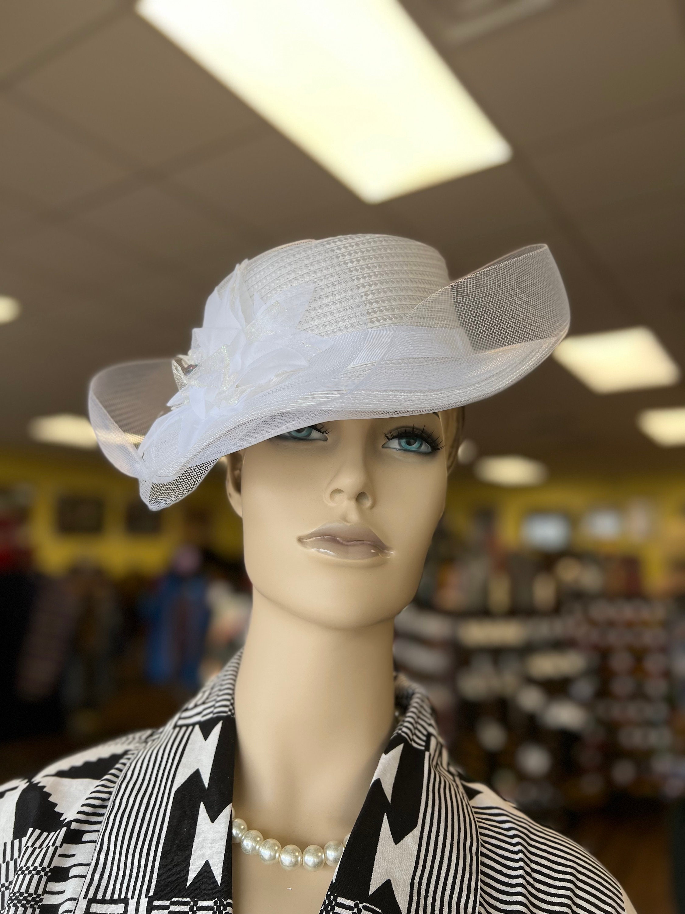 Women Day Hat, White Church Hat, Tea Party, Derby Hat, White Hat, First ...