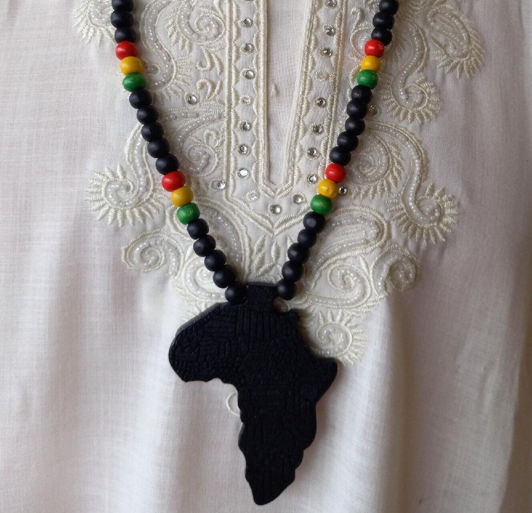 Map Pendant/african Map Necklace /african Necklace/african Wood Pendant ...