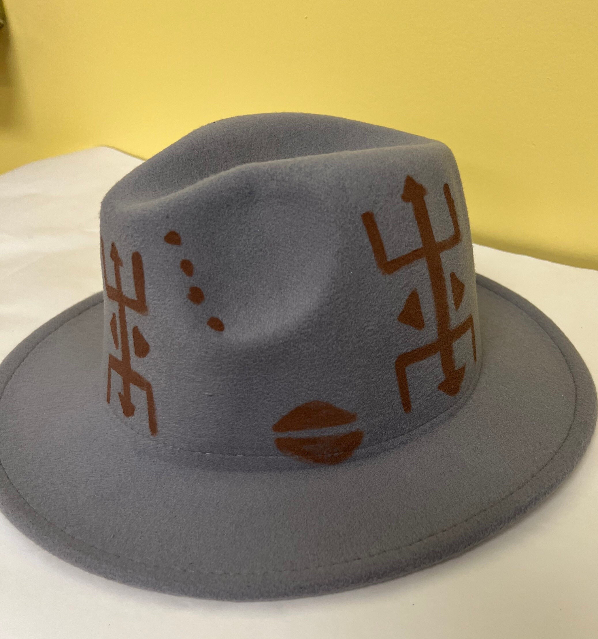 African Gray Fedora, Fedora Hat, Ethnic Fedora, Unisex Fedora,smoke ...