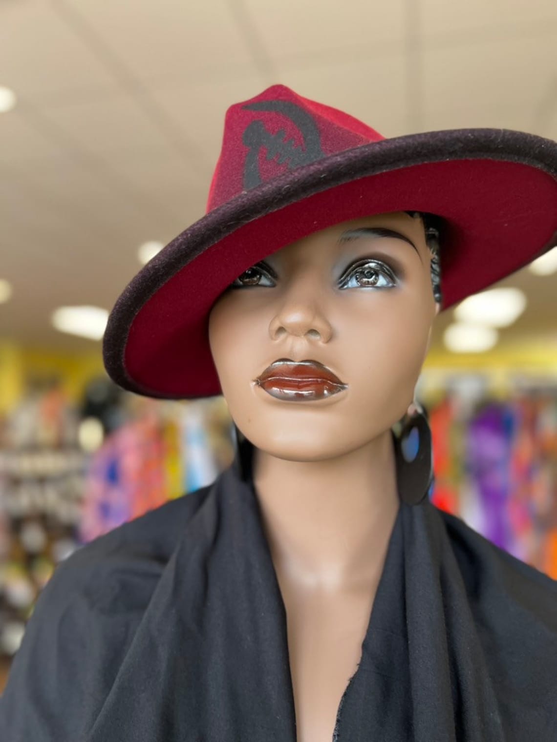 African Burdgend and Red Fedora Fedora Hat Ethnic Fedora - Etsy