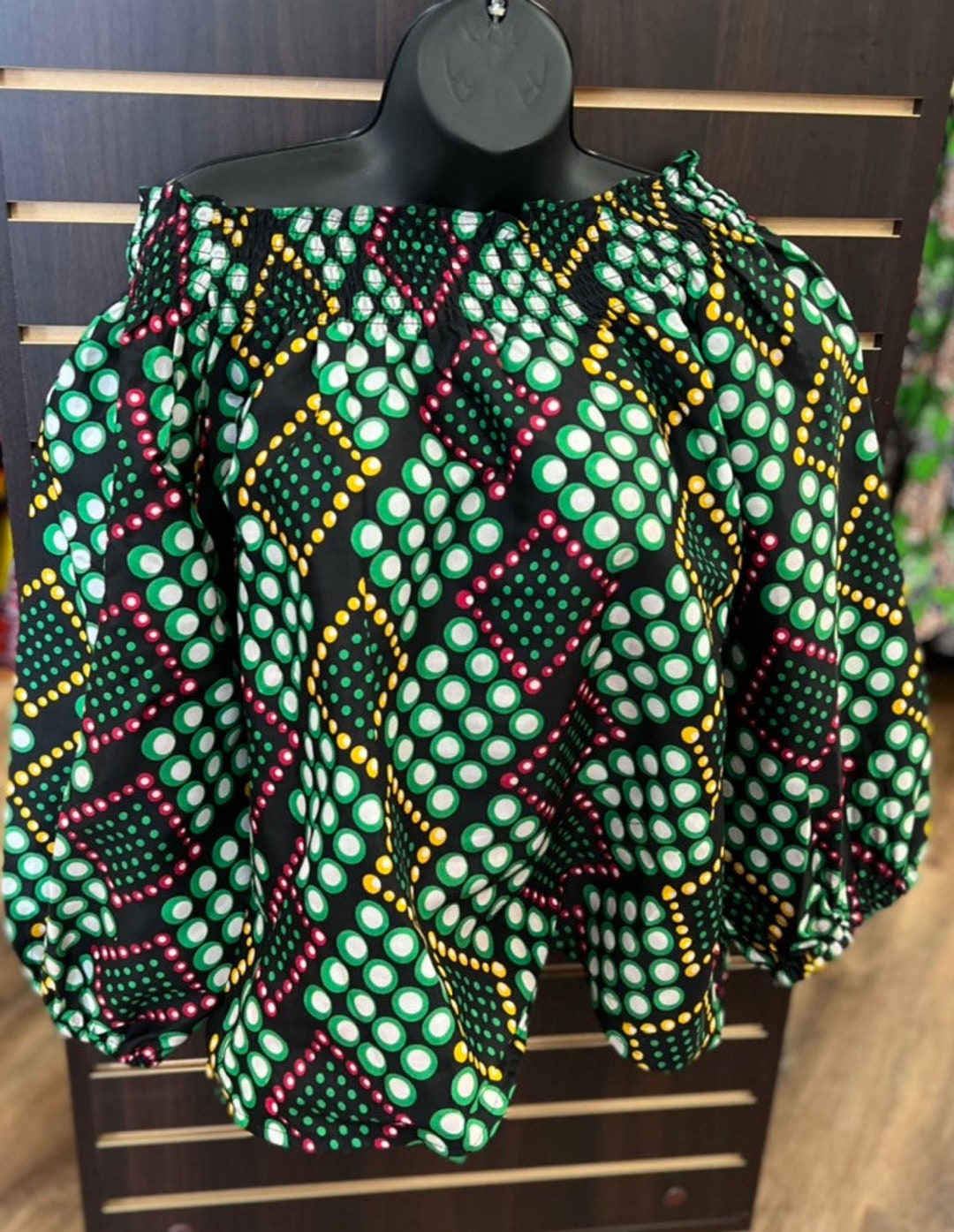 African Blouse, Women Shirt, Black and Green African Shirt,afrocentric ...