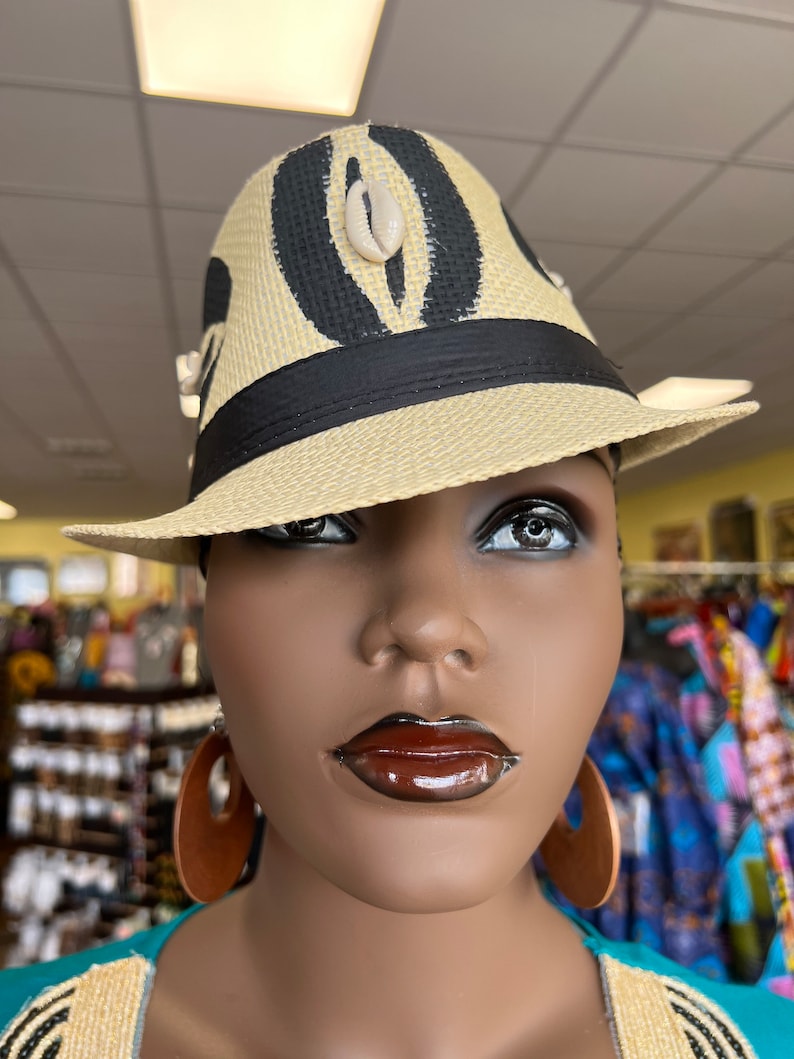 Creme Fedora With Black Band/ Cowrie Shell Fedora/unisex Fedora/mens ...