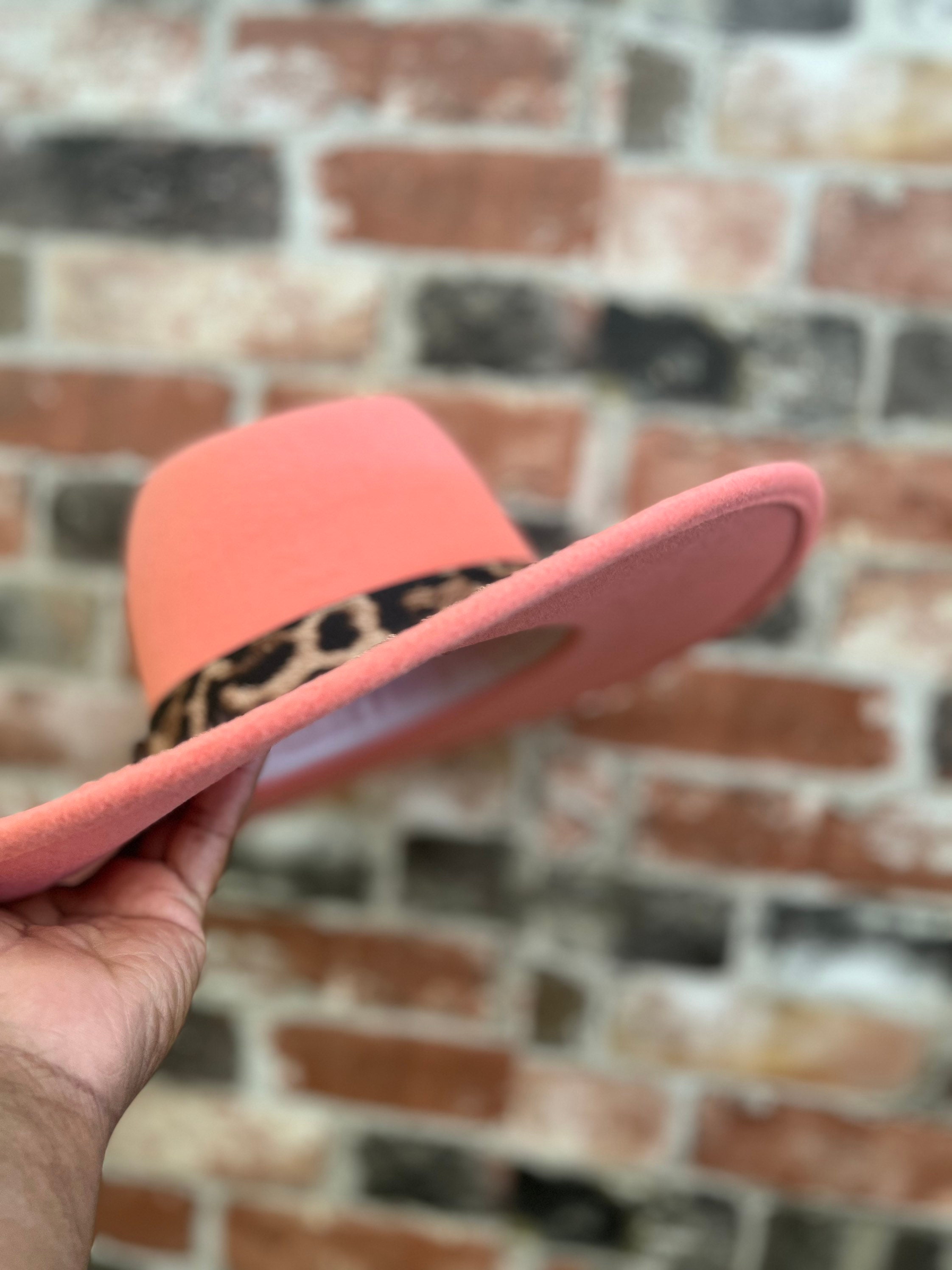 Peach Wide Brim Fedora / Peach Winter Fedora / Wide Brim Formal Hat ...