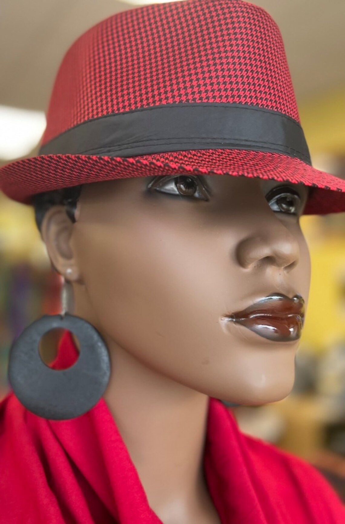 Red and Black Cowrie Men Fedora/women Fedora/unisex - Etsy