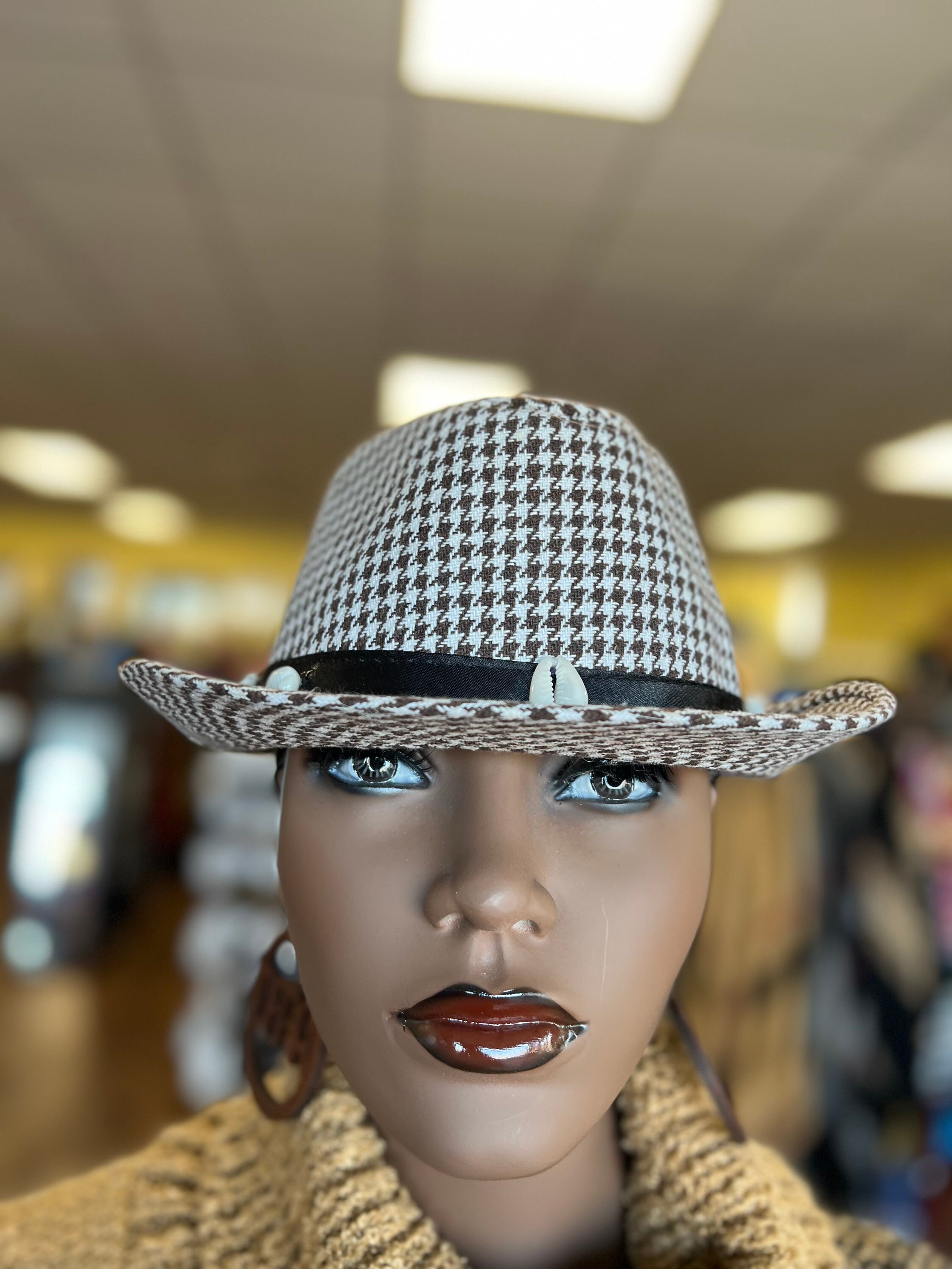 Black Brown and White Fedora/cowrie Shell Fedora/unisex Fedora/mens Hat ...