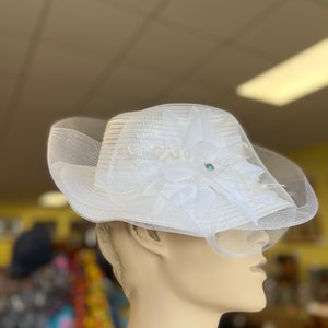 Women Day Hat, White Church Hat, Tea Party, Derby Hat, White Hat, First ...
