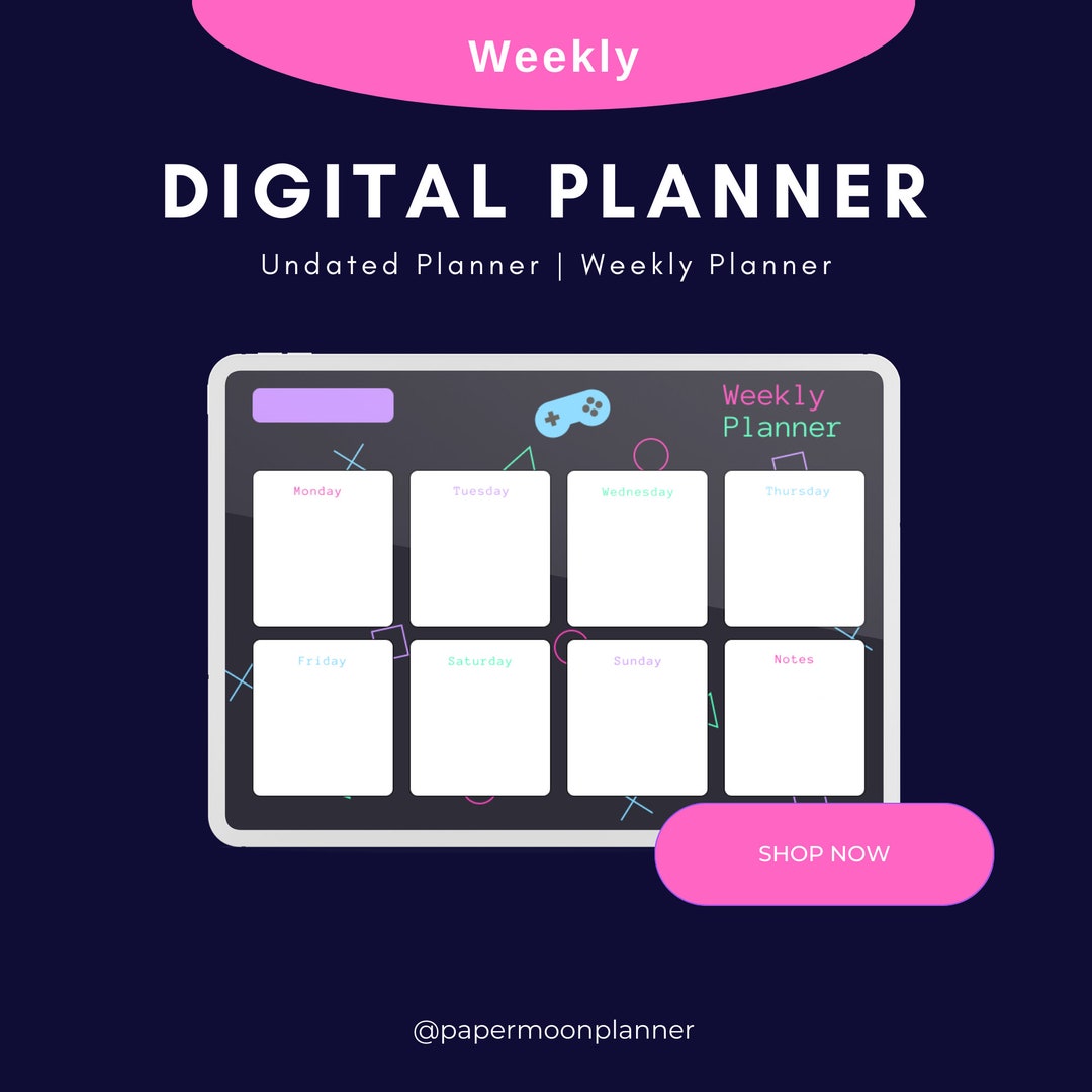 Downloadable Game Themed Weekly Planner for Students - Etsy