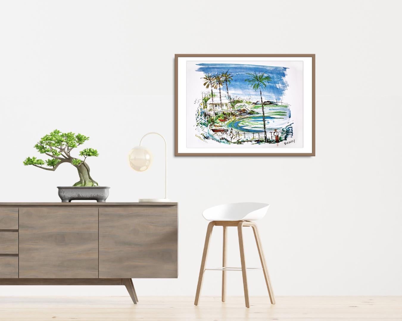 Mangrove Bay Watercolour Print by Alfred Birdsey | Retro Vintage ...