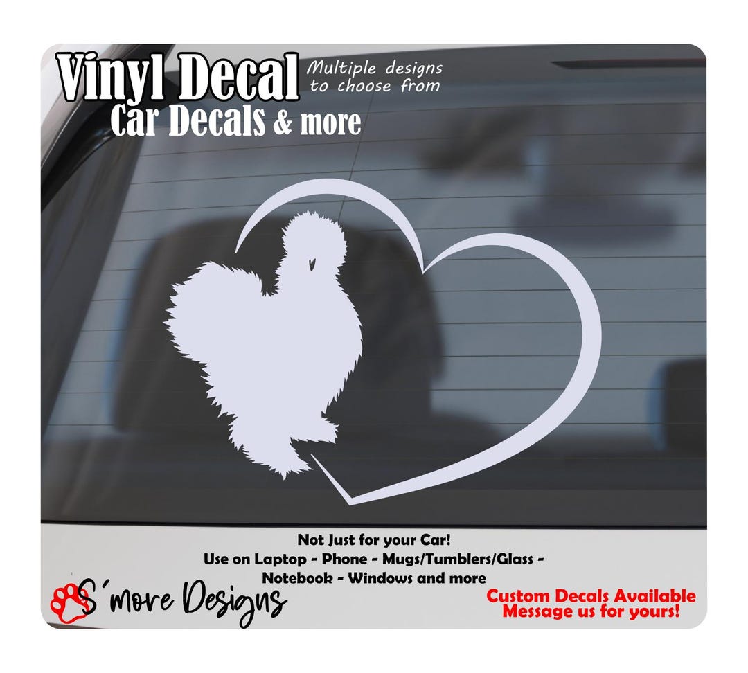 Silkie Chicken Car Decal Silkie Chicken Sticker Gift for Mom Chicken ...