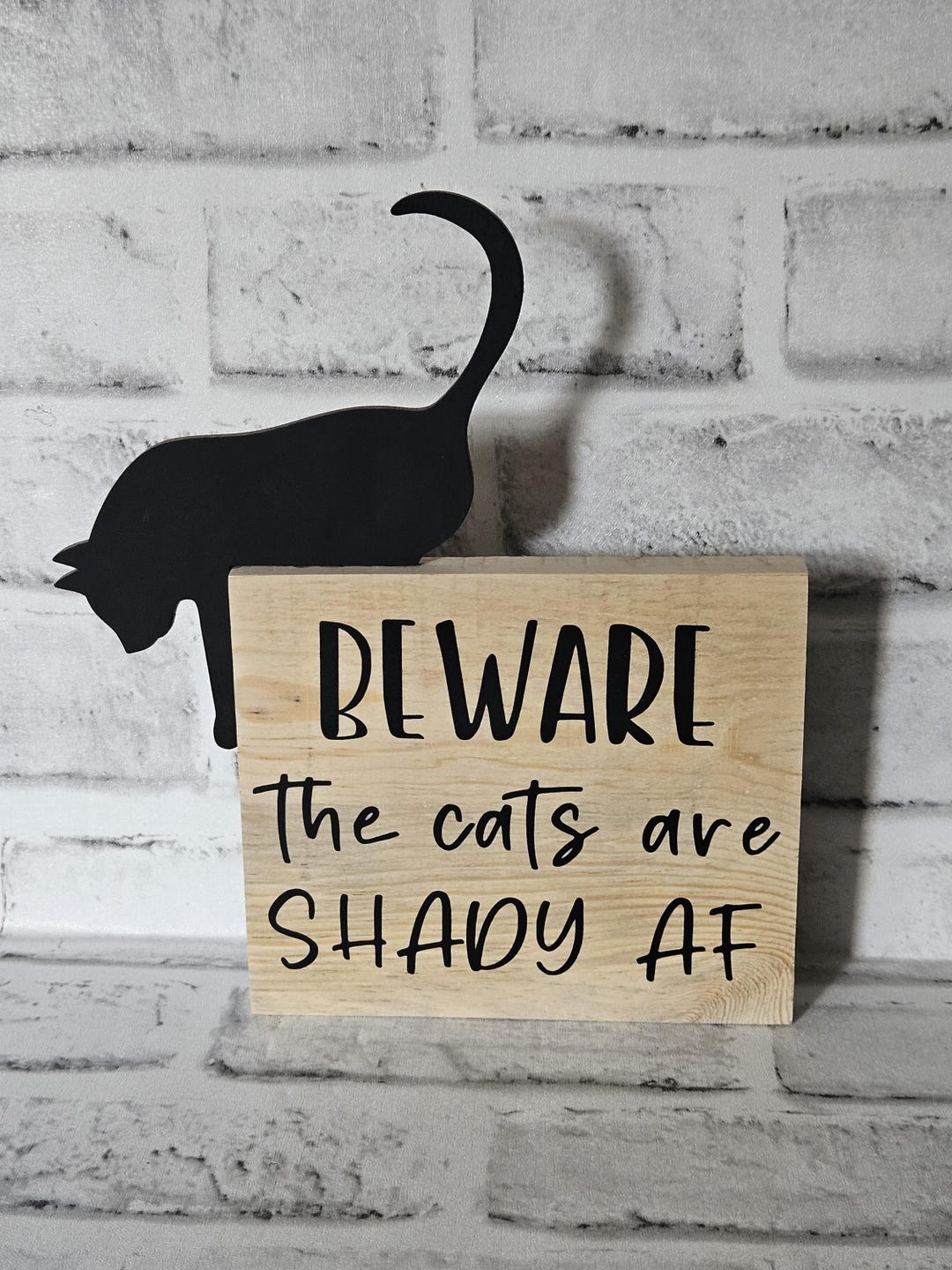 Beware the Cats Are Shady AF Wood Sign 3D Cat Decor Funny Cat Lover ...