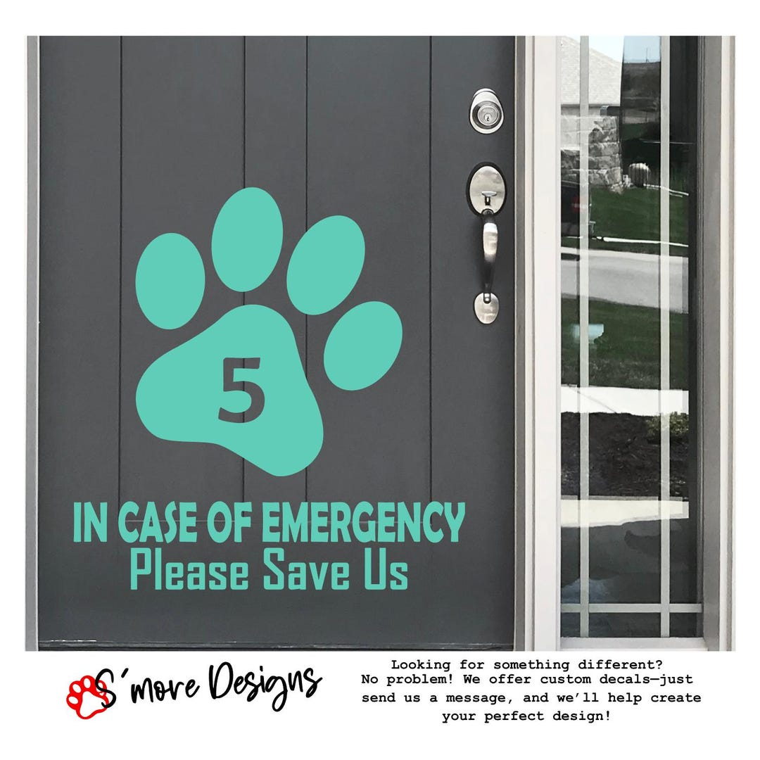 Save My Pet Window Decal – Pet Emergency Alert Sticker for Dogs & Cats ...