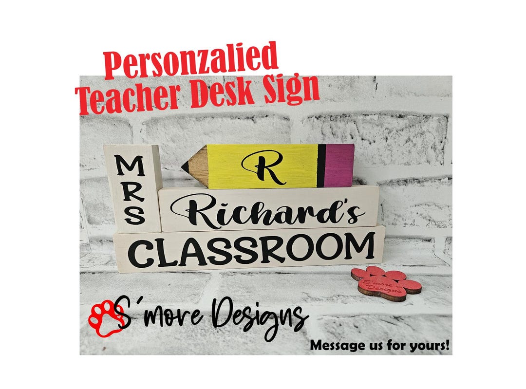 Personalization Teacher Desk Sign Custom Teacher Gift Teacher Name Sign ...