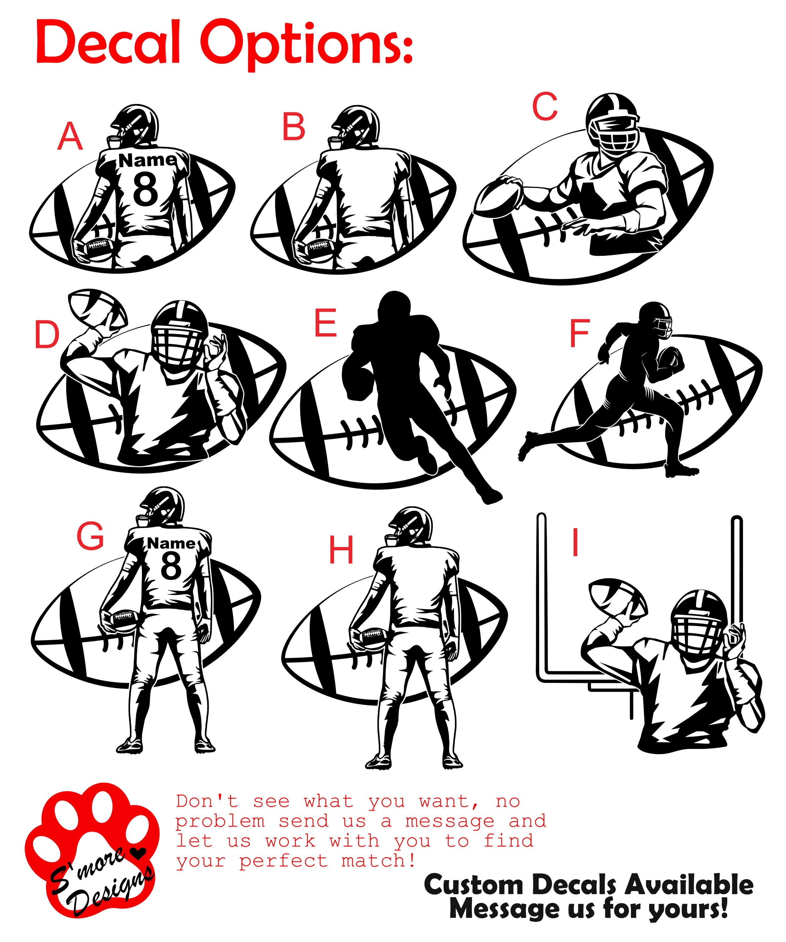 Football Decal Car Truck SUV Decal Window Sticker Bumper Sticker Vinyl ...
