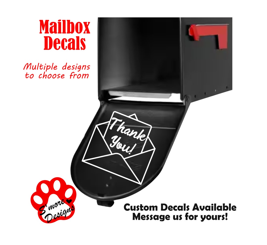 Thank You Sticker Inside Lid Mailbox Decal Address Sticker Custom Decal ...