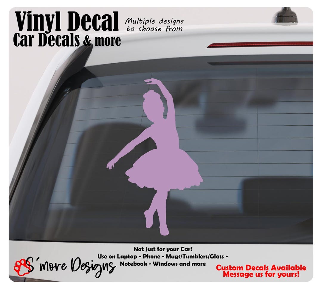 Ballet Dancer Vinyl Decal: Custom Sports Sticker for Laptop, Car, Water ...