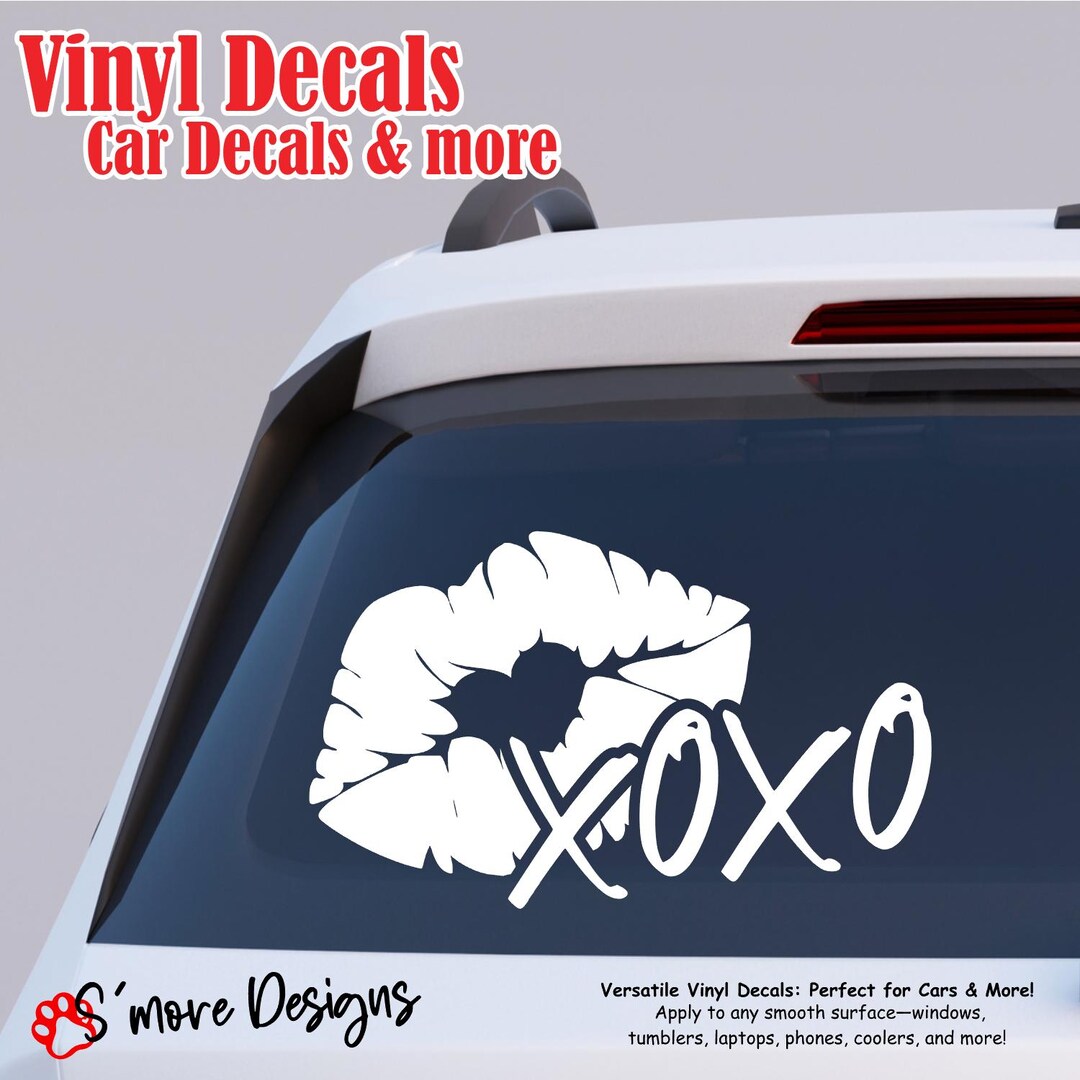 XOXO Lips Decal Kiss Vinyl Sticker for Car Tumbler Laptop Valentine’s ...