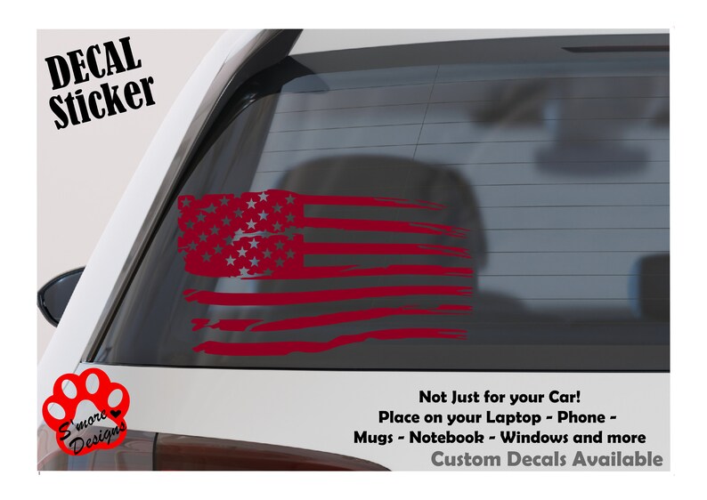 American Flag Decal Car Window Sticker Truck Car SUV Decals Laptop ...