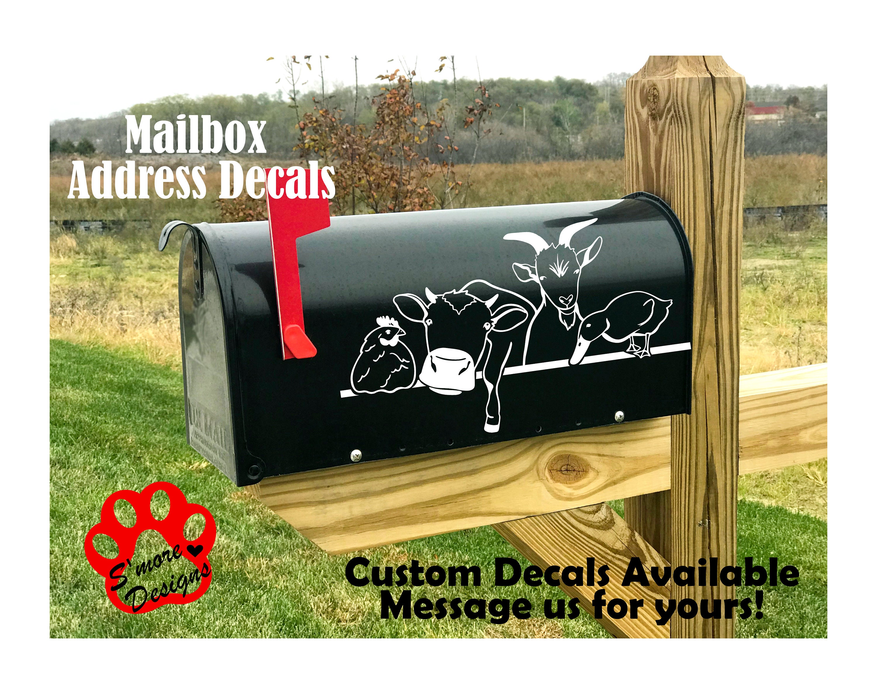 Farm Animal Mailbox Decals Farmhouse Address Stickers Custom House ...