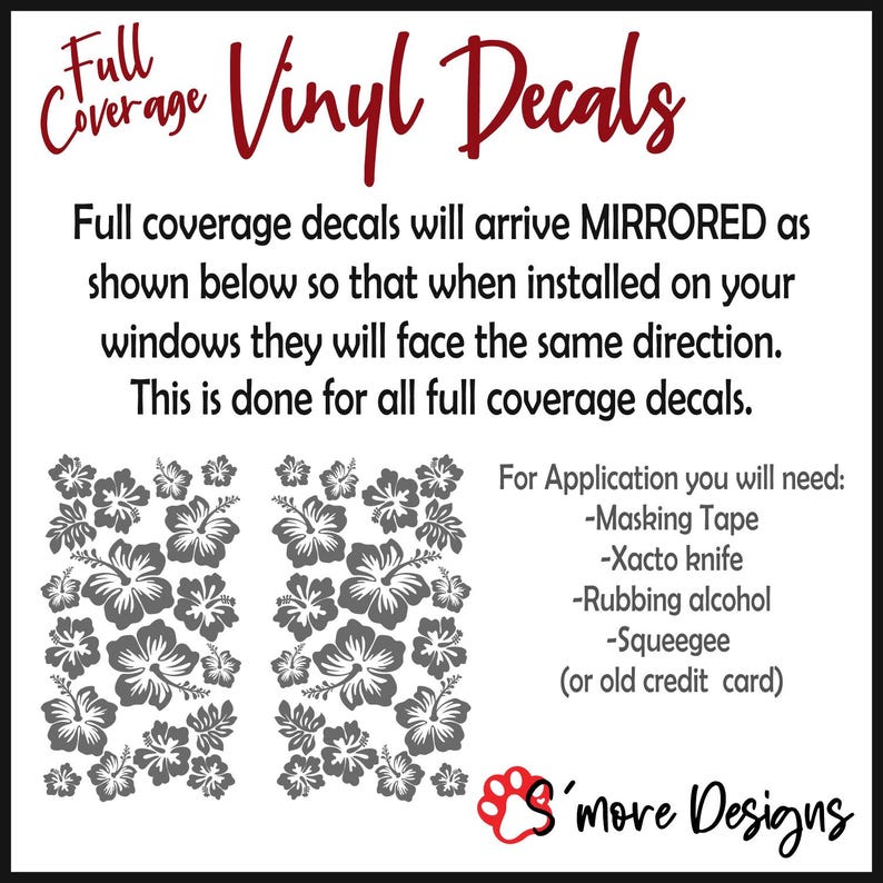 Full Coverage Car Window Decal Rose Paws & Bones Tropical Skulls Rock ...