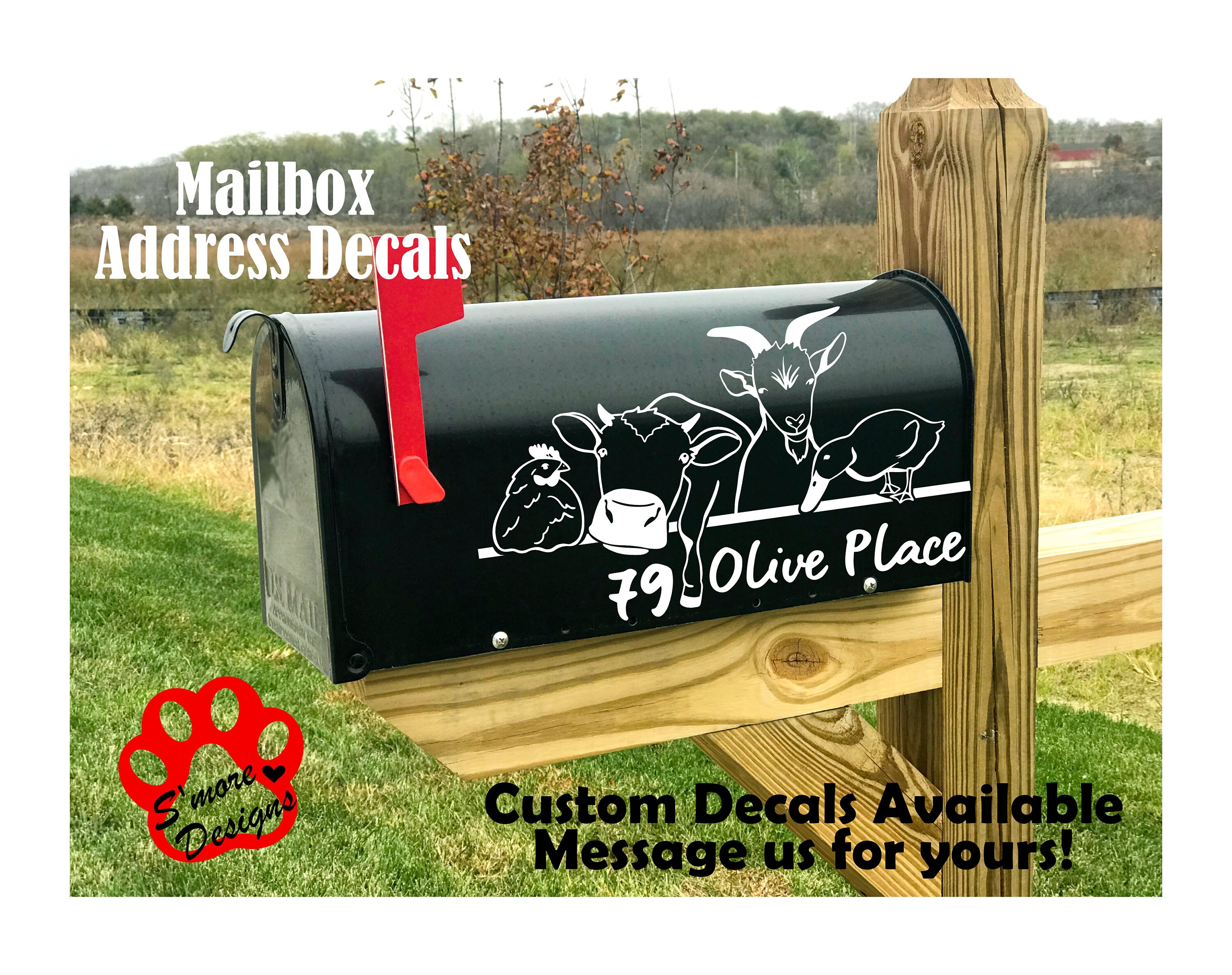 Farm Animal Mailbox Decals Farmhouse Address Stickers Custom House ...