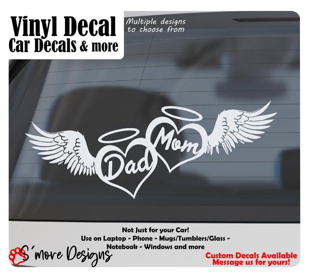 Memorial Decal With Heart and Wings in Loving Memory Vinyl Sticker ...