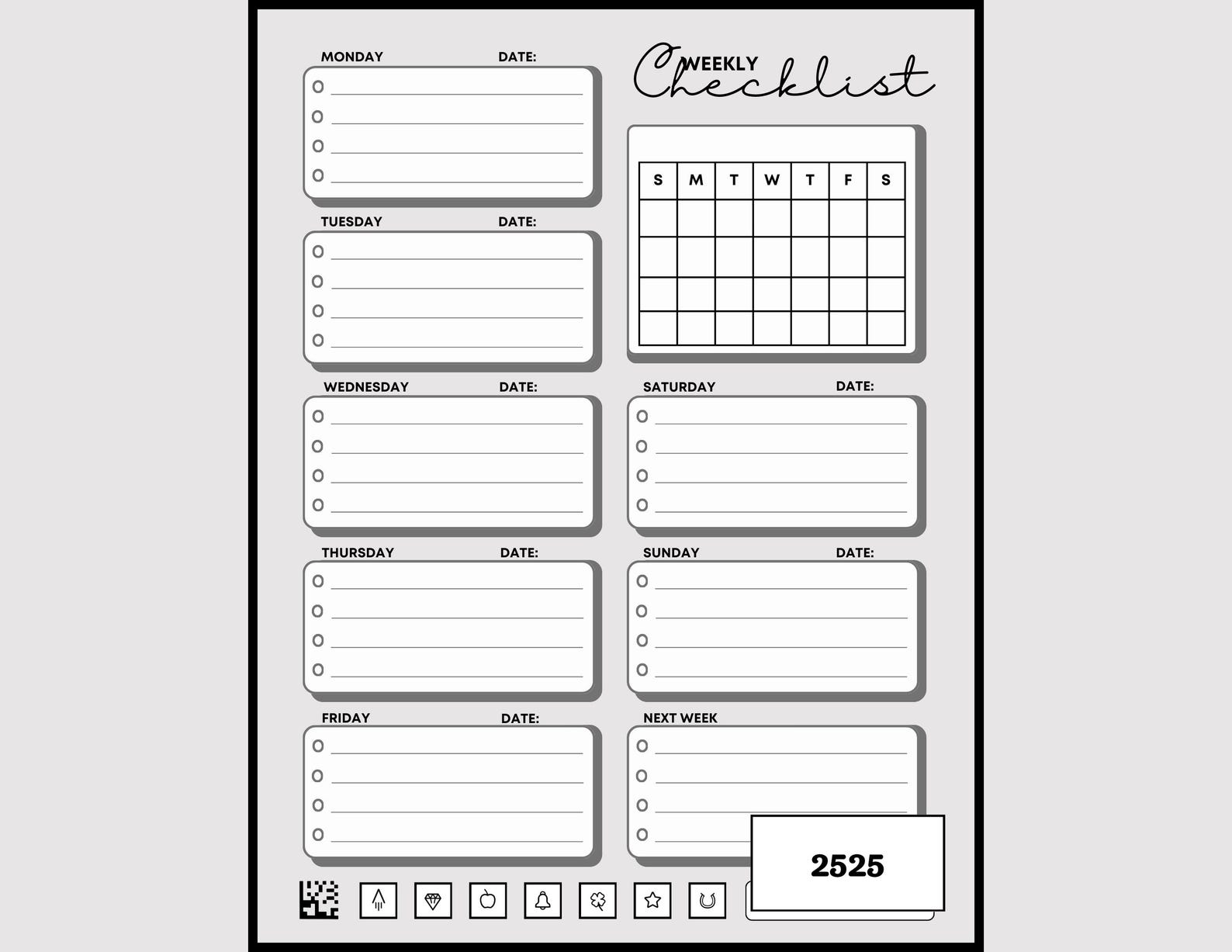 Custom Rocketbook Templates -checklist With Foil Option - Etsy